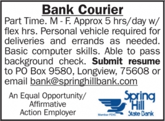 Bank Courier, Spring Hills State Bank